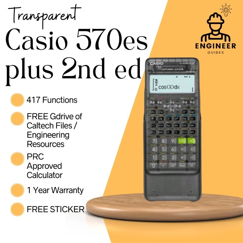 Casio Fx570es plus 2nd edition TRANSPARENT Casing Scientific Calculator ...