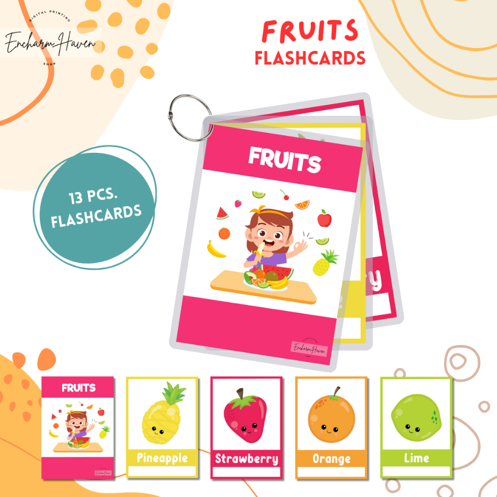 'FRUITS' Fully Laminated Educational Flashcards [13 pcs. Flashcards ...