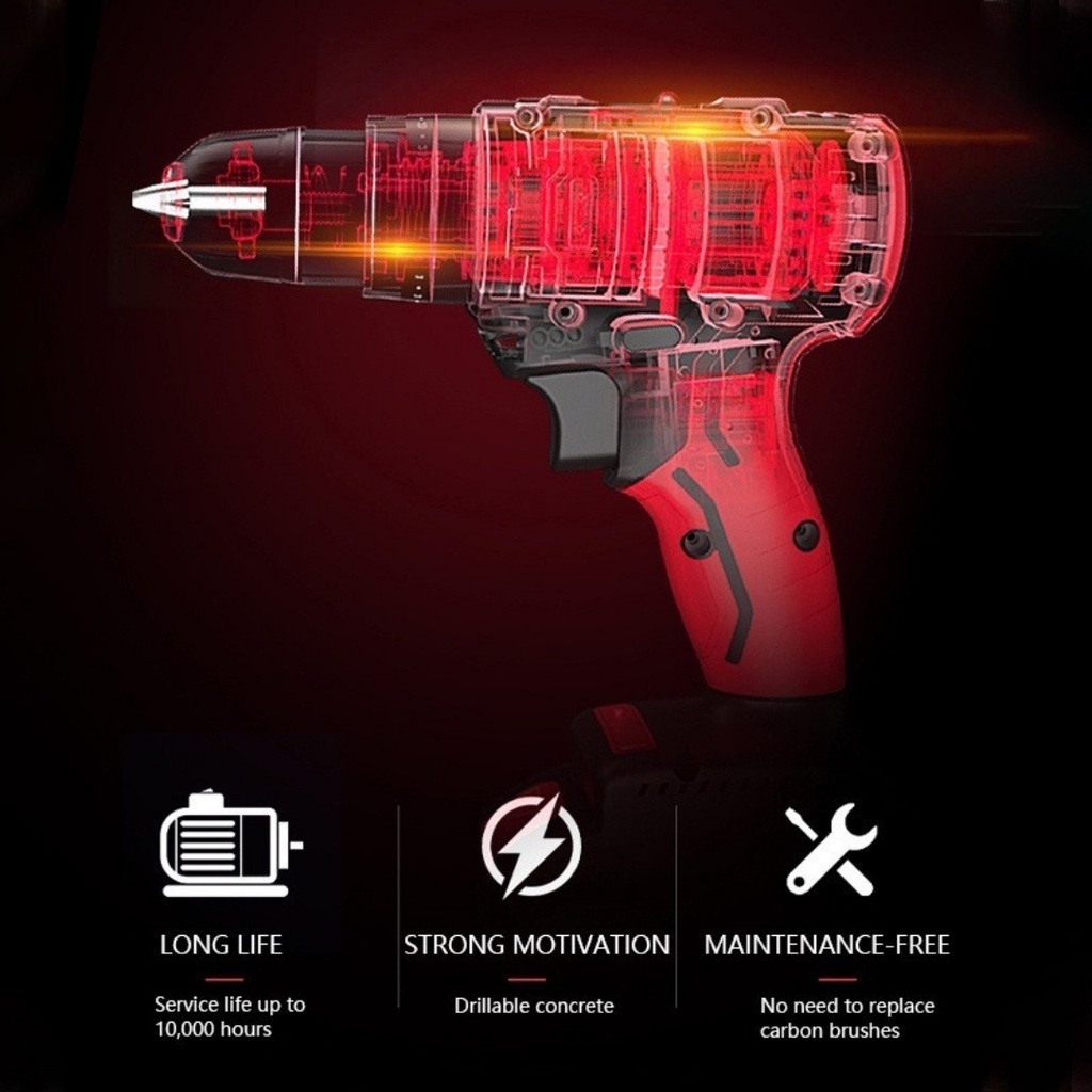 BOSCH Cordless Drill 688VF [With LED] Screwdriver Electric Drill Set ...