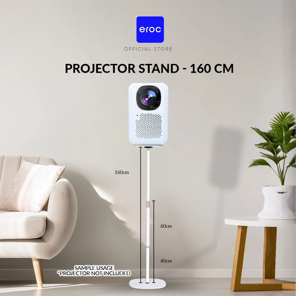 Eroc Projector Stand up to 160cm Adjustable & Foldable w/ Tray for Max ...