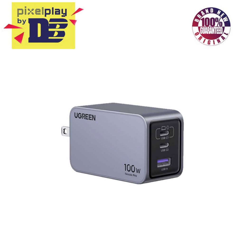 UGREEN Nexode Pro 3-Port 100W Gan Tech Fast Charger (Grey) (X757/25873) | Shopee Philippines