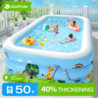 Inflatable swimming pool with electric air pump summer outdoor portable ...
