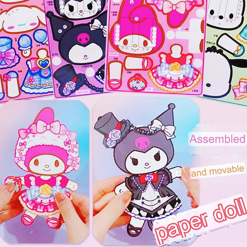 DIY Paper doll puzzle for kids handmade Change clothes Dress up Movable ...
