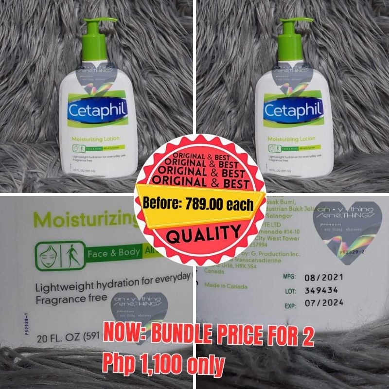 ‼️BUNDLE PRICE FOR 2‼️CETAPHIL MOISTURIZING LOTION 591ML (BB:JULY2024 ...