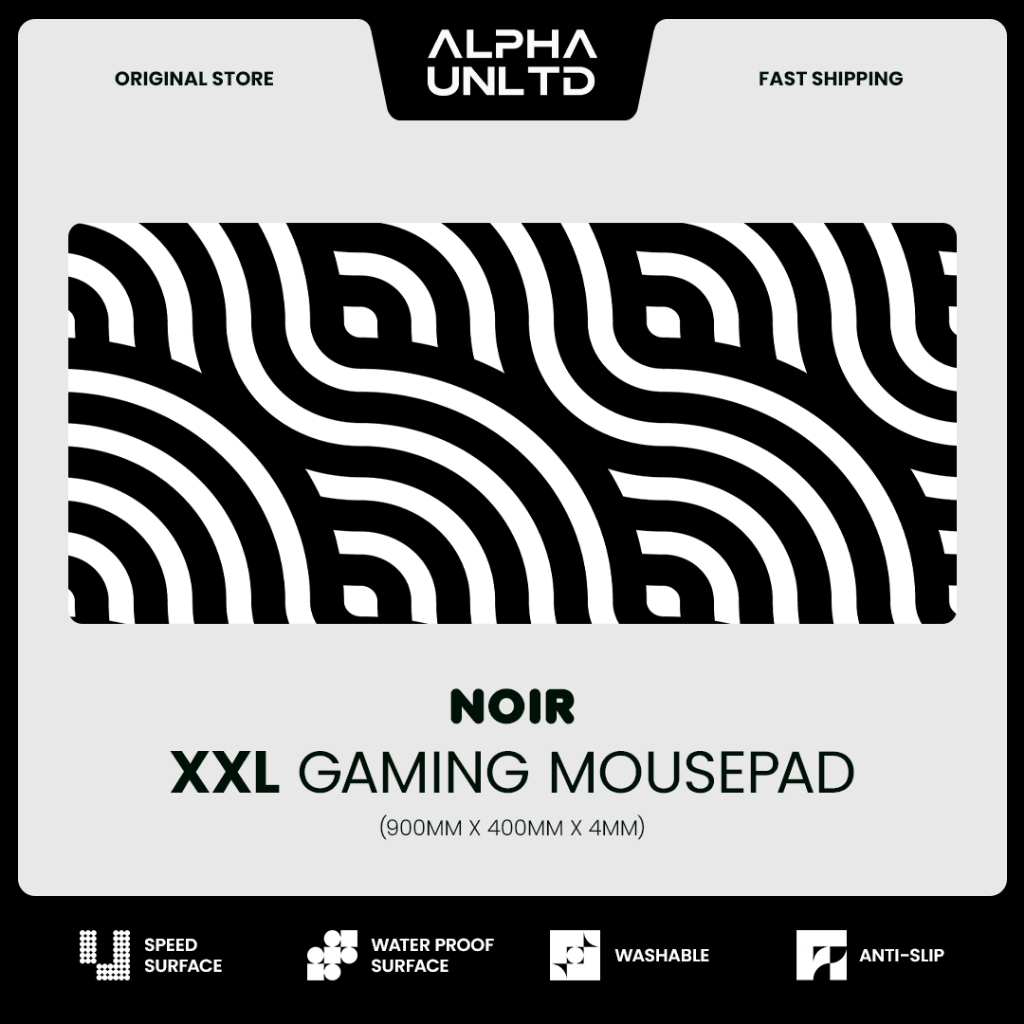 Alpha Unltd Gaming Mousepad XXL | Noir | Standard (Speed-control ...