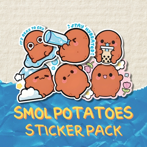 Smol Tatos Stickers Pack / Small Potatoes | Die-Cut Matte Laminated ...