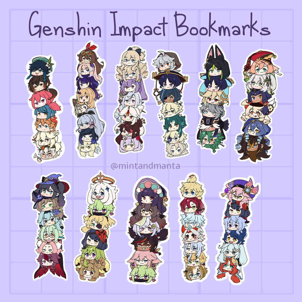 Genshin Impact Bois & Girls Bookmark | Cute Bookmark | School Supply ...