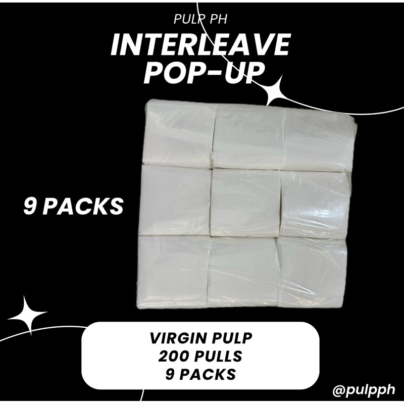 INTERLEAVE POP-UP TISSUE — 200PULLS/ VIRGIN PULP/ 9PACKS 2ply | Shopee ...