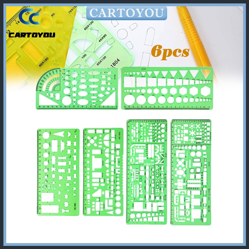 6 Pcs Architect Multi Purpose Drawing Template Interior Design and ...
