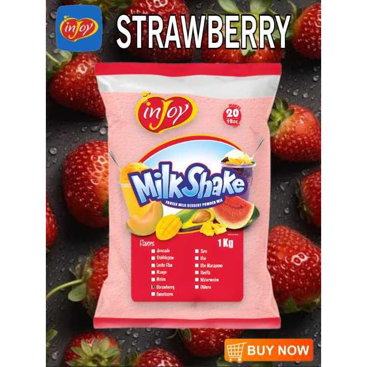 11.11 Limited SALE!!!!injoy strawberry Milk Shake Powder Milk Drink 1kg ...