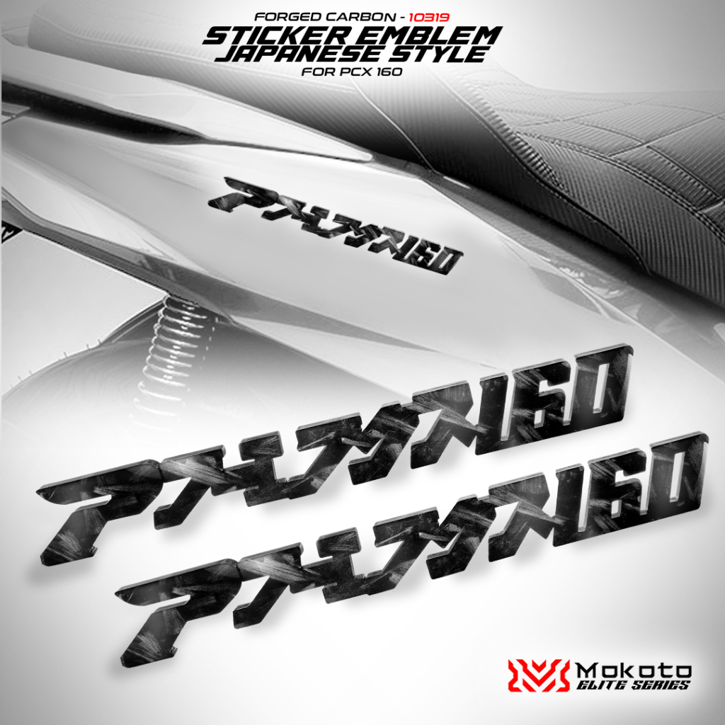 MOKOTO ELITE SERIES PCX 160 JAPANESE STYLE EMBLEM 10318 CARBON 3D ...