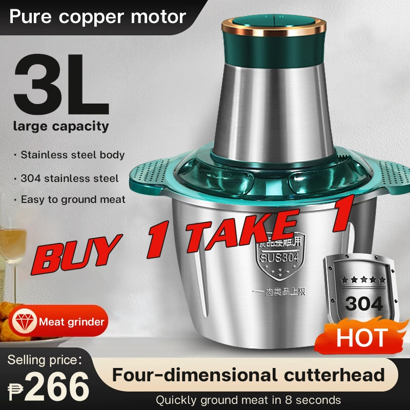3L Meat Grinder Multi Function blender Electric Food Chopper Stainless ...