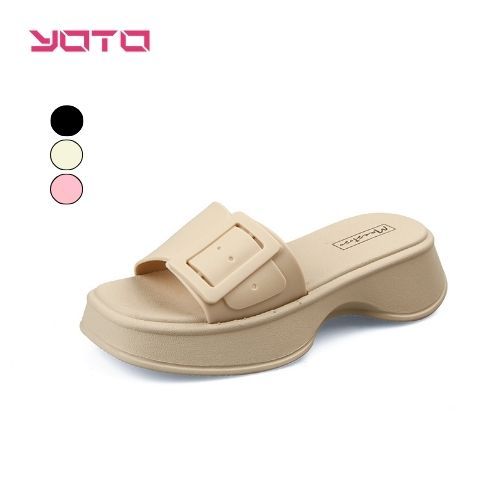 【YOTO】Korean Style Casual Trendy Belt Strap Rubber Slides Slippers ...
