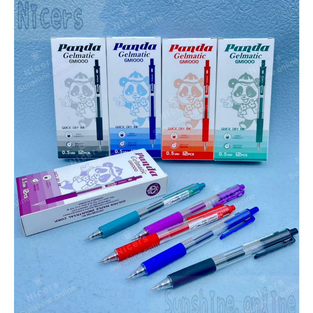 12pcs Panda GelMatic quick dry pen High Capacity 0.5mm | Shopee Philippines