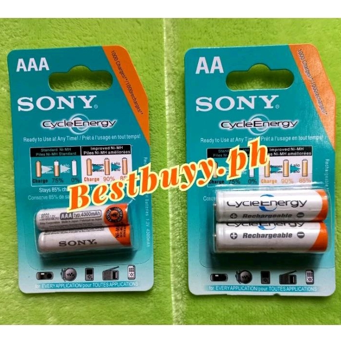 SONY AA - AAA Cycle Energy Rechargeable Battery | Shopee Philippines