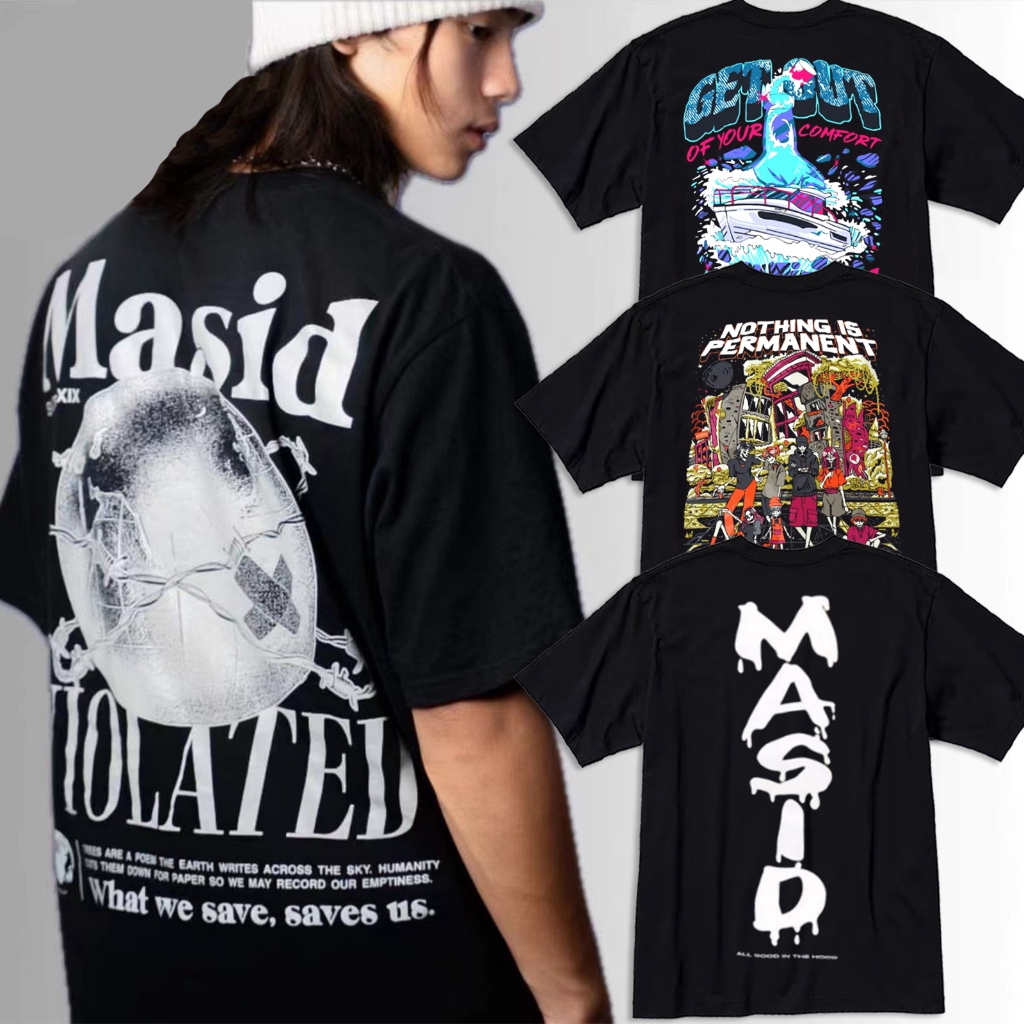 Summer short-sleeved Masid V13 V12 printed cotton shirt para sa mga ...