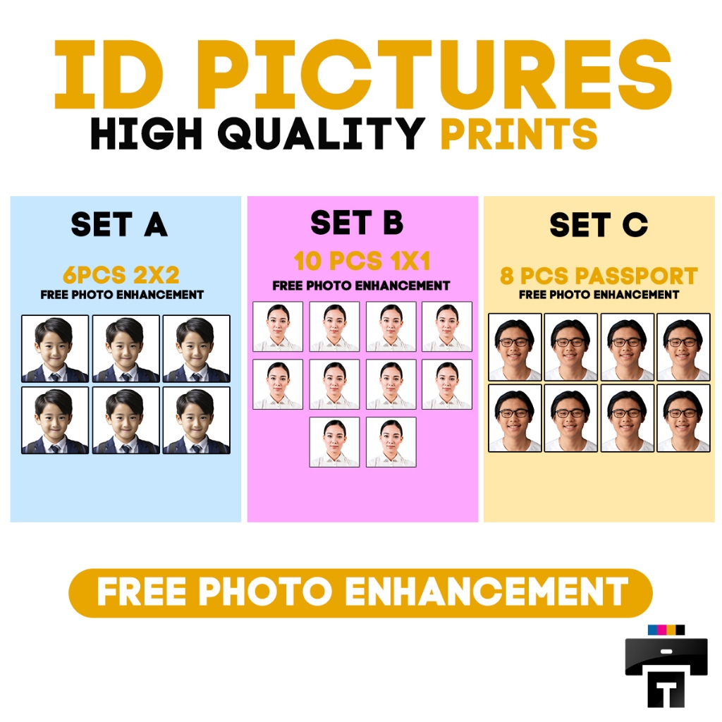 High Quality ID Picture Printing White Background | 1x1 | 2x2 ...