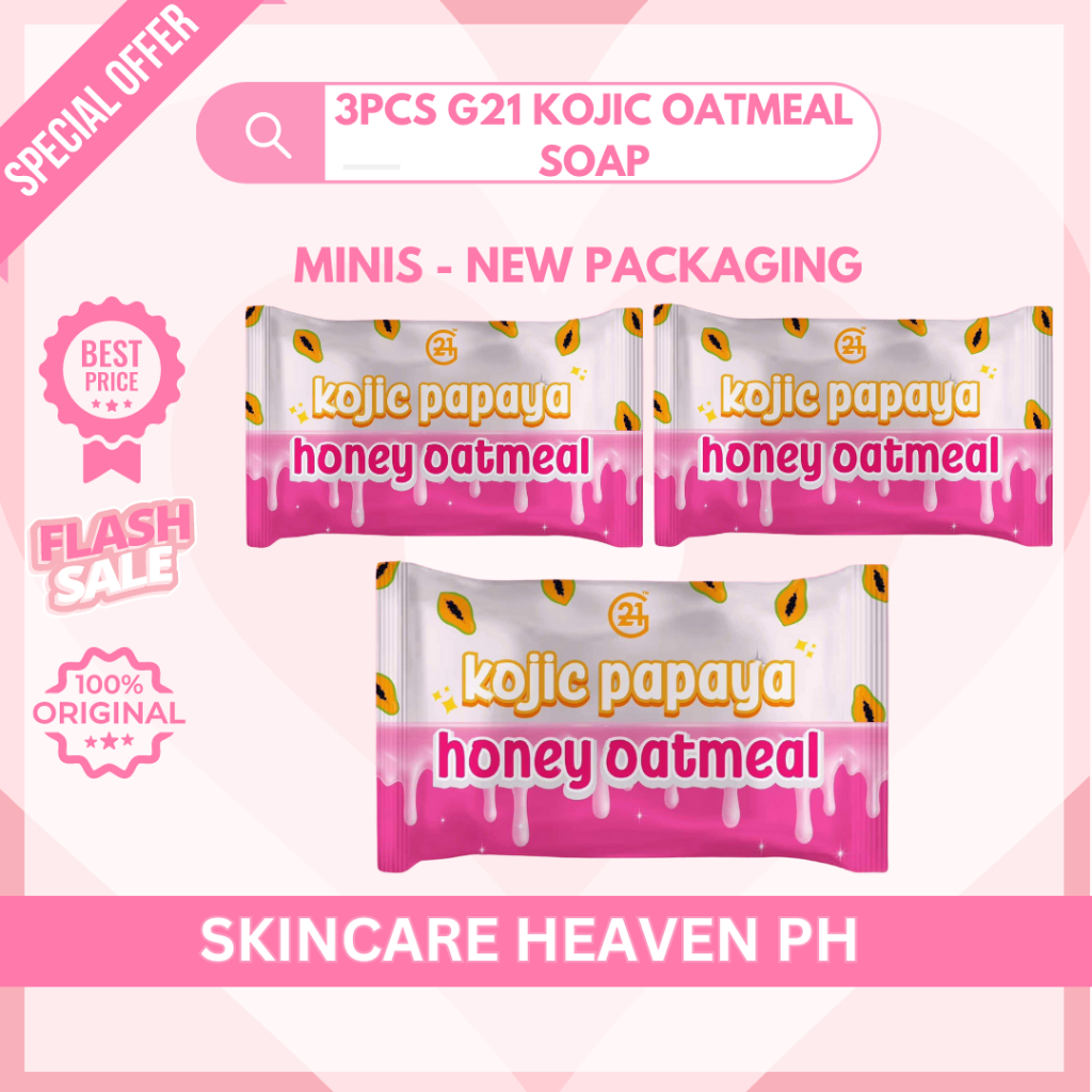 3PCS G21 KOJIC OATMEAL (DUO SOAP) MINI SOAP | Shopee Philippines
