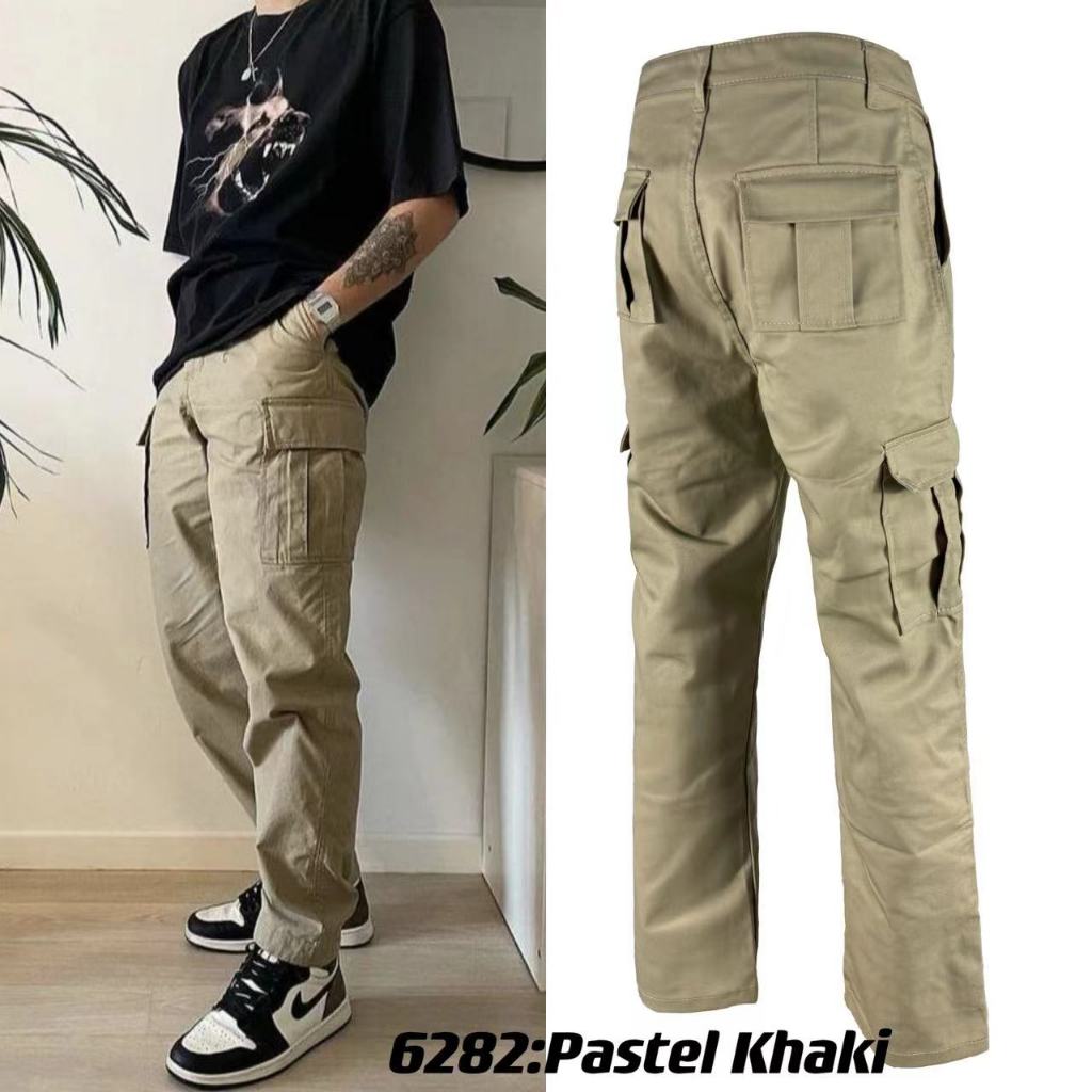 Men’s 6 Pocket Cargo Pants 4 Colors Maong Pants for Men Lalaki Makapal ...