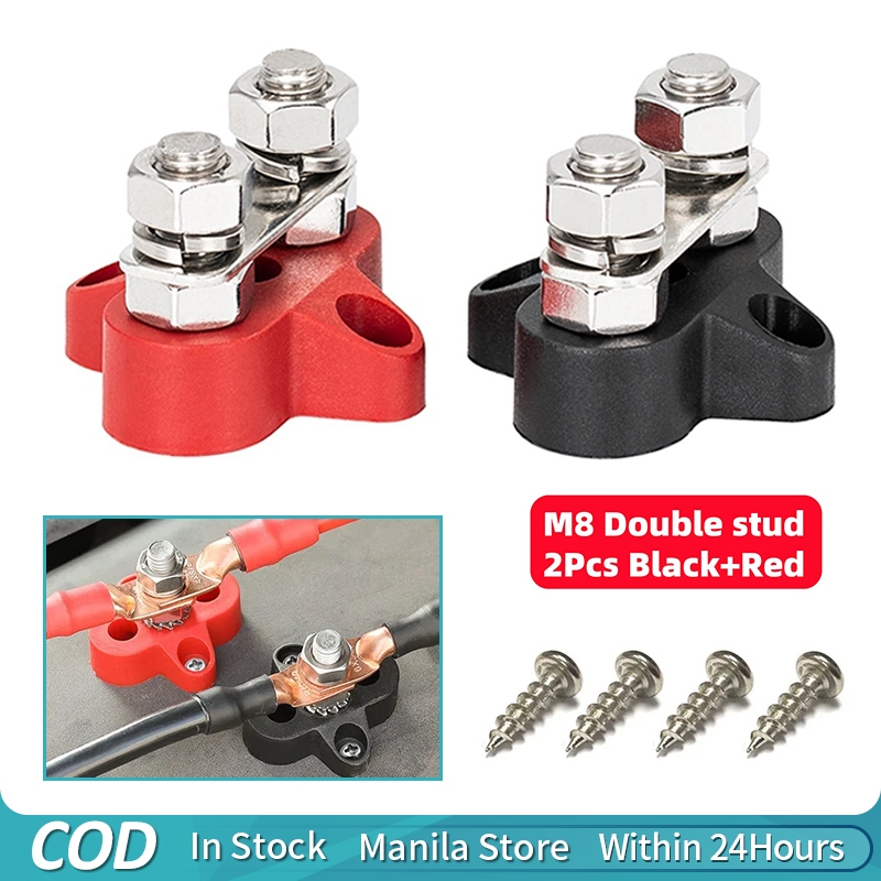 12V-48V Dual Studs Battery Junction Post，M8 Positive Power Distribution ...