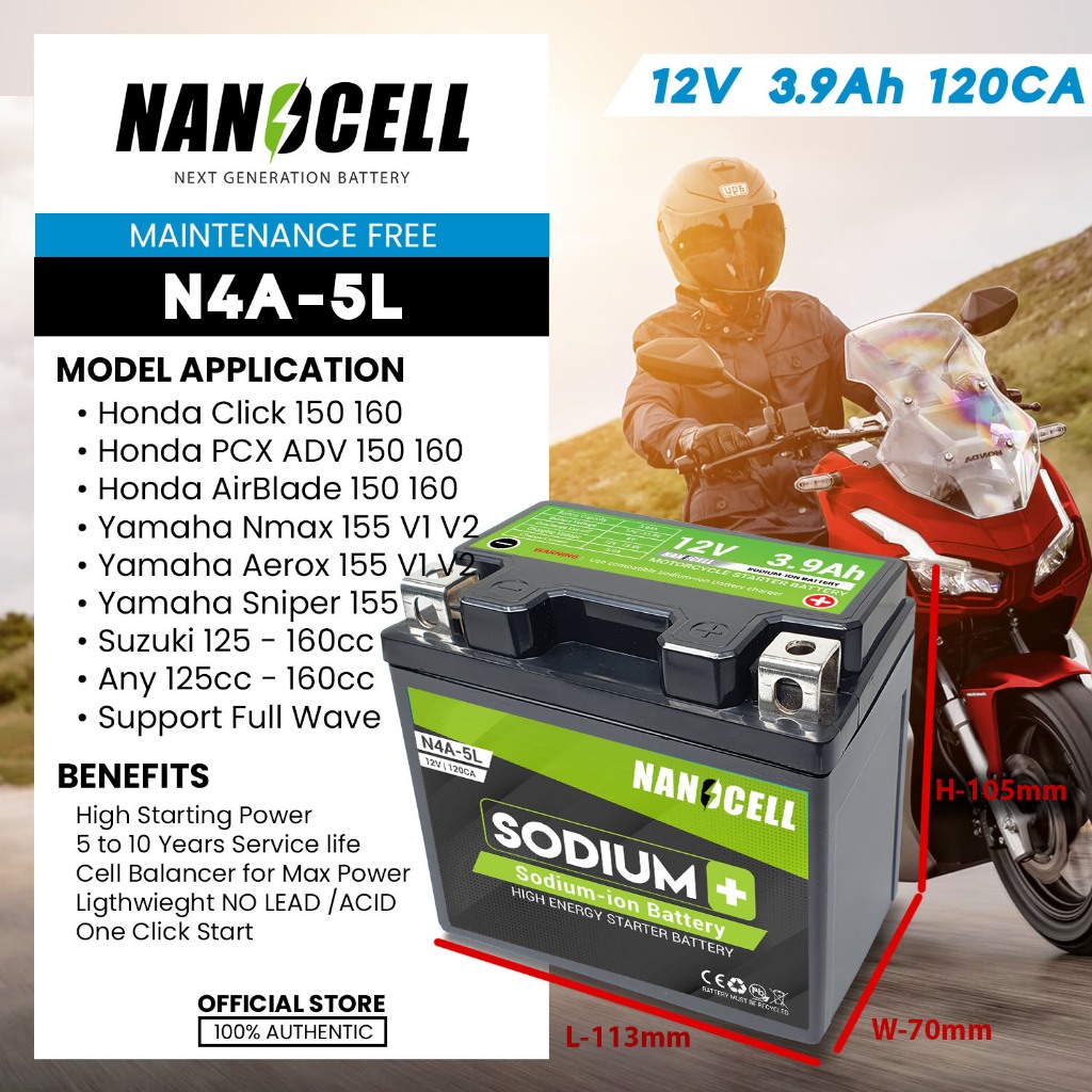Yamaha Nmax Aerox V1 V2 V3 Battery 10+ Years Lifespan 2 Years Warranty ...