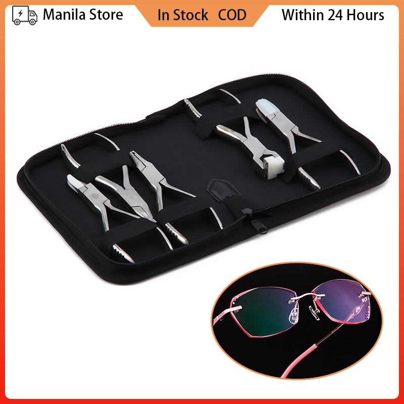 5pcs Stainless Steel Glasses Pliers Kit Eyeglasses Frame Repair Optical ...