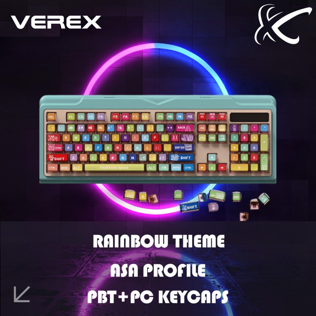 VEREX Rainbow Theme 116 Keys ASA Profile PBT Dye-Sublimation ...