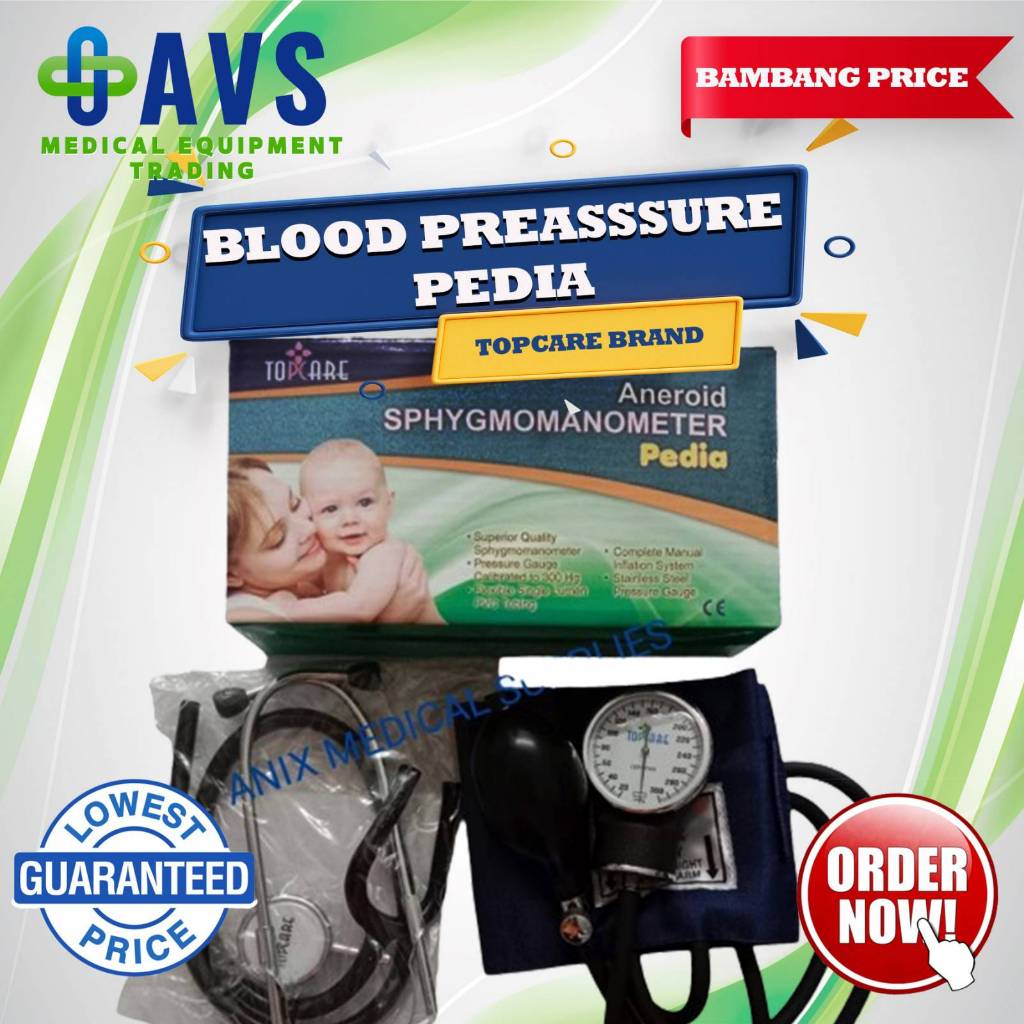 BP PEDIA / ANEROID SPHYGMOMANOMETER WITH STETHOSCOPE PEDIA (Top-care ...