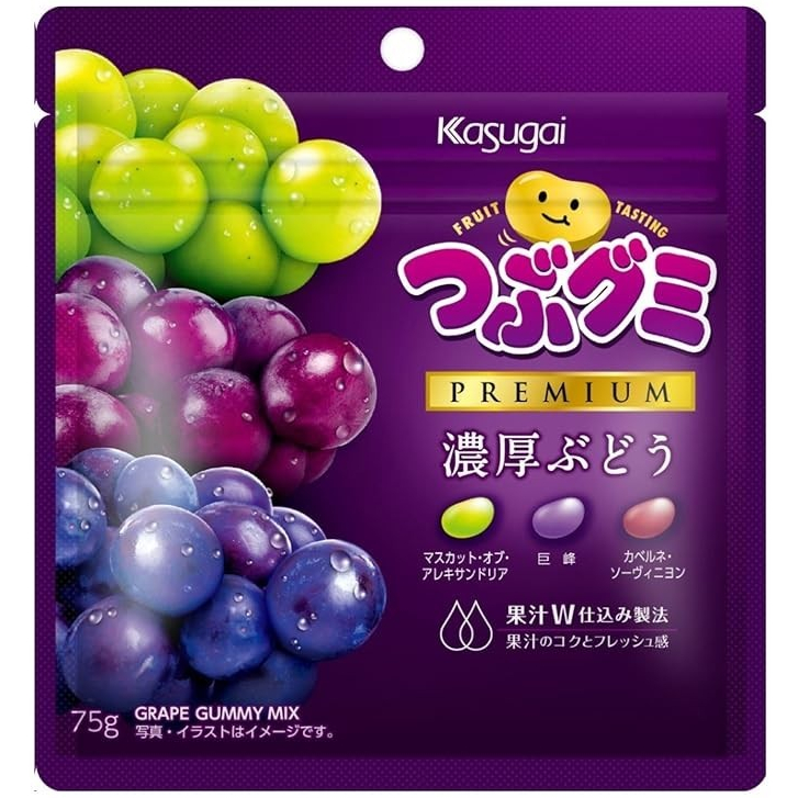 Kasugai Tsubu Gummy Gummies PREMIUM Thick Grapes Gummi 75g 1pcs | Shopee Philippines