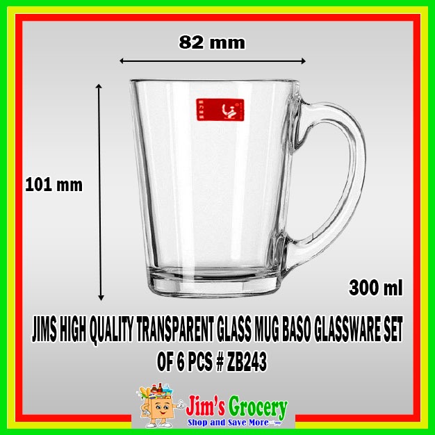 JIMS DELISOGA TRANSPARENT GLASSWARE DRINKING 6 PC MUG BASO GLASS SET of ... JIMS DELISOGA TRANSPARENT GLASSWARE DRINKING 6 PC MUG BASO GLASS SET of ...