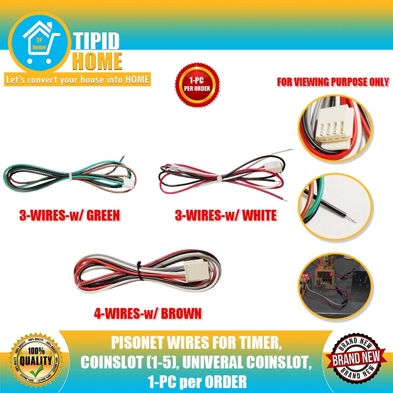 TIPID HOME PISONET WIRES FOR TIMER, COINSLOT (1-5), UNIVERAL COINSLOT ...