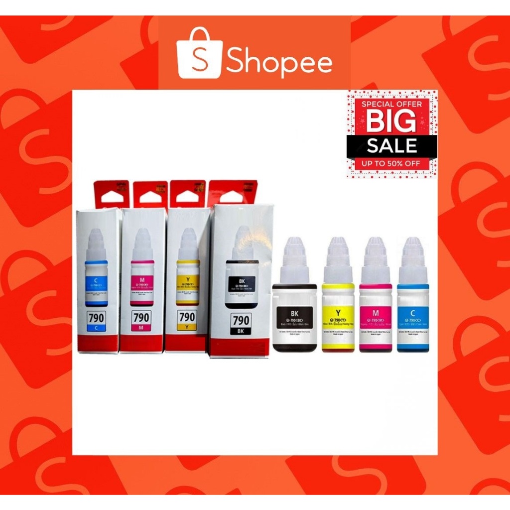CANON PIXMA GI-790 INK 135ml./70ml. SETS OF FOUR/BLACK/CYAN/MAGENTA ...