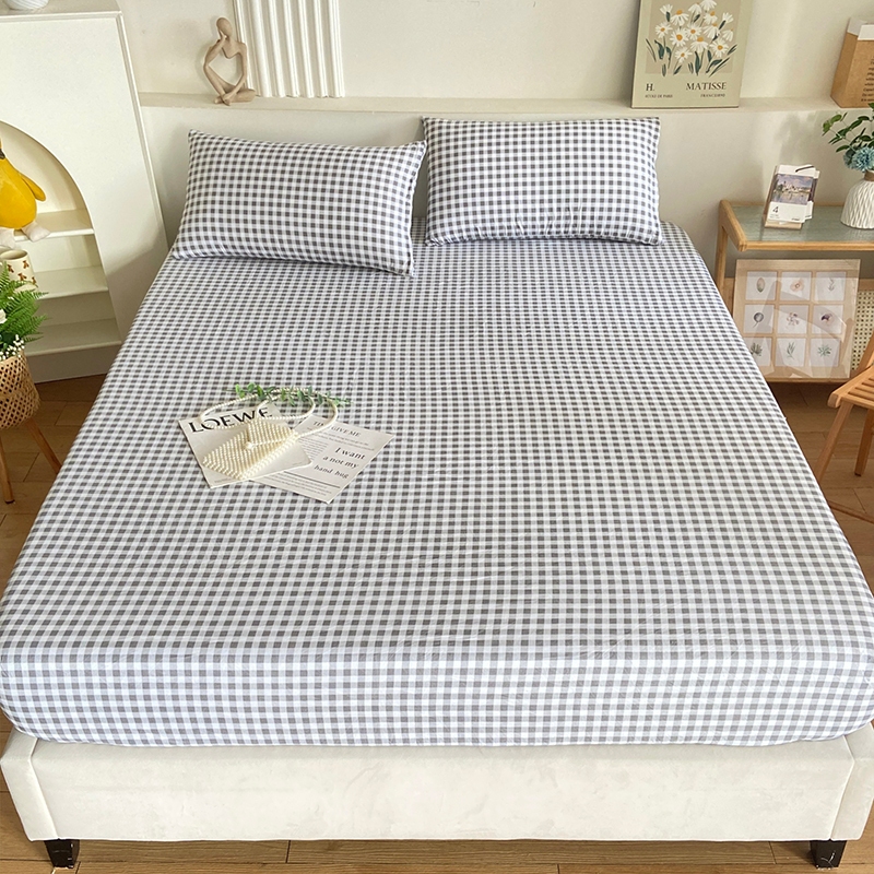 COD Korean Pastel Bedsheet Checkered Gingham Canadian Cotton Fully ...