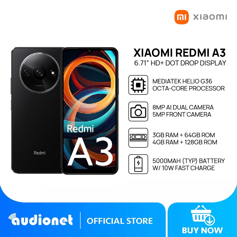 Xiaomi Redmi A3 Smartphone | 3GB+64GB/4GB+128GB | 6.71” HD+ 90Hz ...