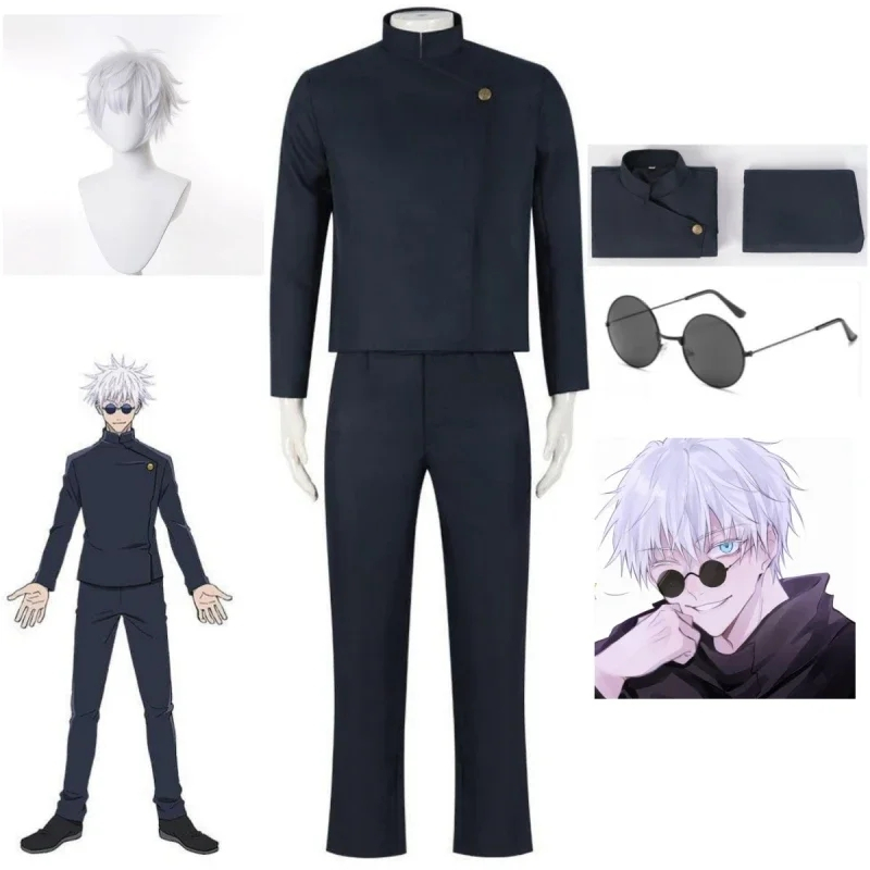 Gojo Satoru Cosplay Anime Jujutsu Kaisen Top Pants Glasses High School ...