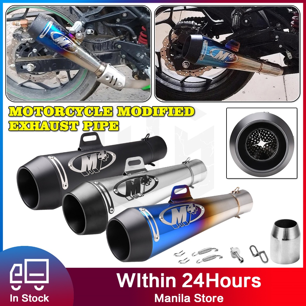 38-51mm M4 Large Displacement Exhaust Pipe Motorcycle Muffler Pipe ...