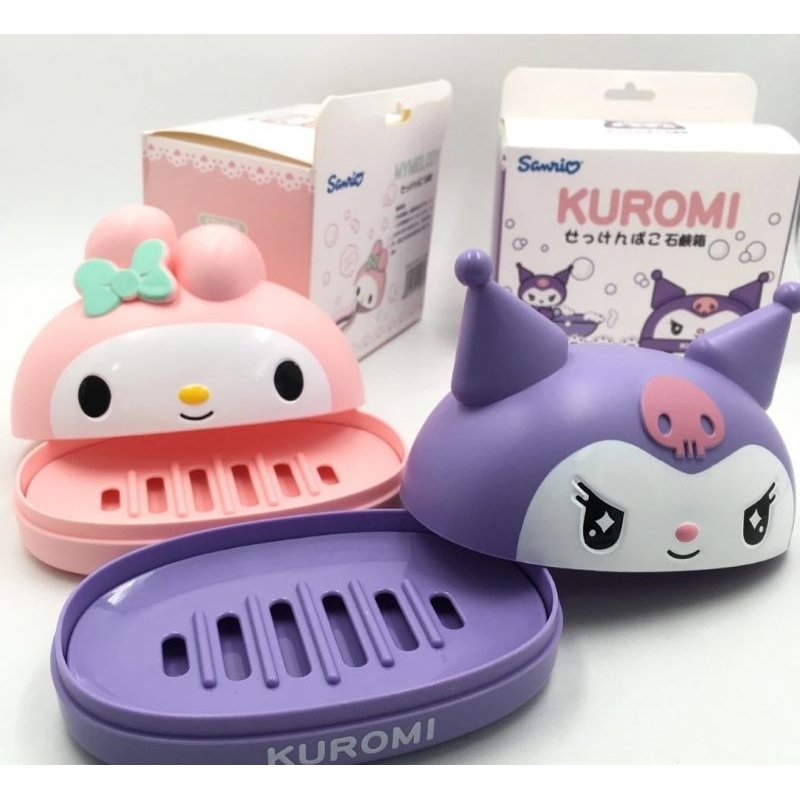 WIHan Sanrio Cartoon Soap Box Storage Box Drain Rack With Lid Flip ...