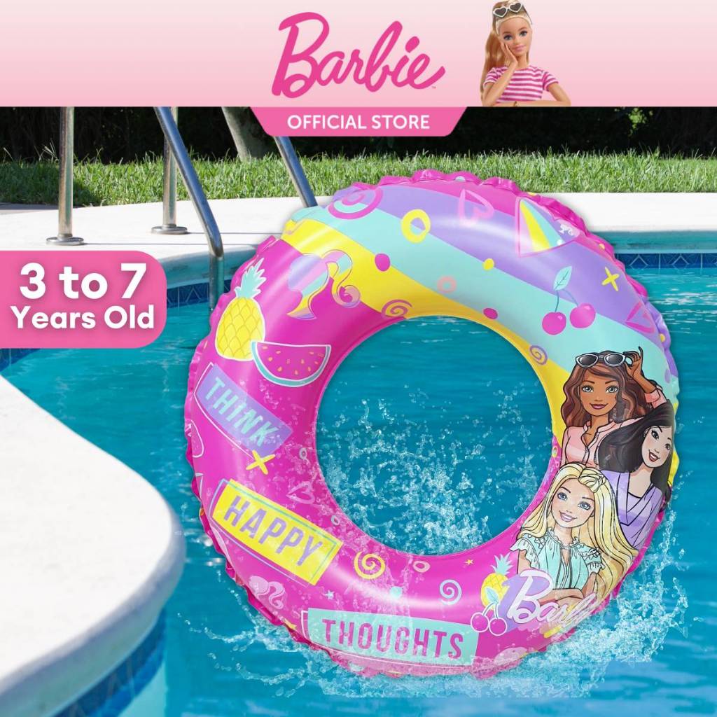Barbie New 24 Inches Inflatable Swimming Ring for Kids 3 to 7 Years Old ...