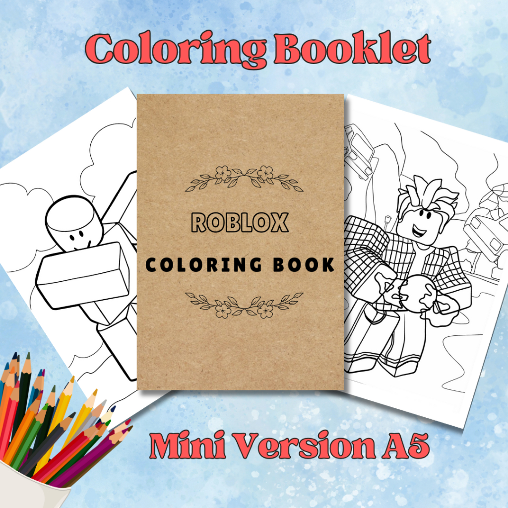 Roblox Coloring Book Mini Version Size A5 Kids Coloring Book | Shopee ...