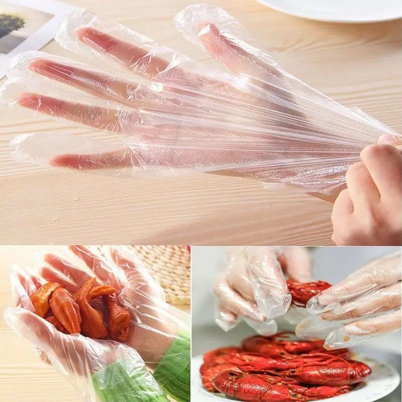 【HJ】100pcs BETTER Disposable Clear Plastic Gloves Cooking/Cleaning/Food ...