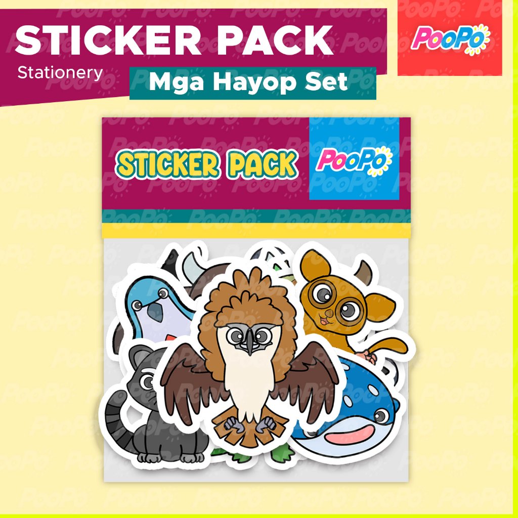 Poopo Waterproof Sticker Pack #proudlypinoy Mga Hayop Set | Laptop, Mug ...
