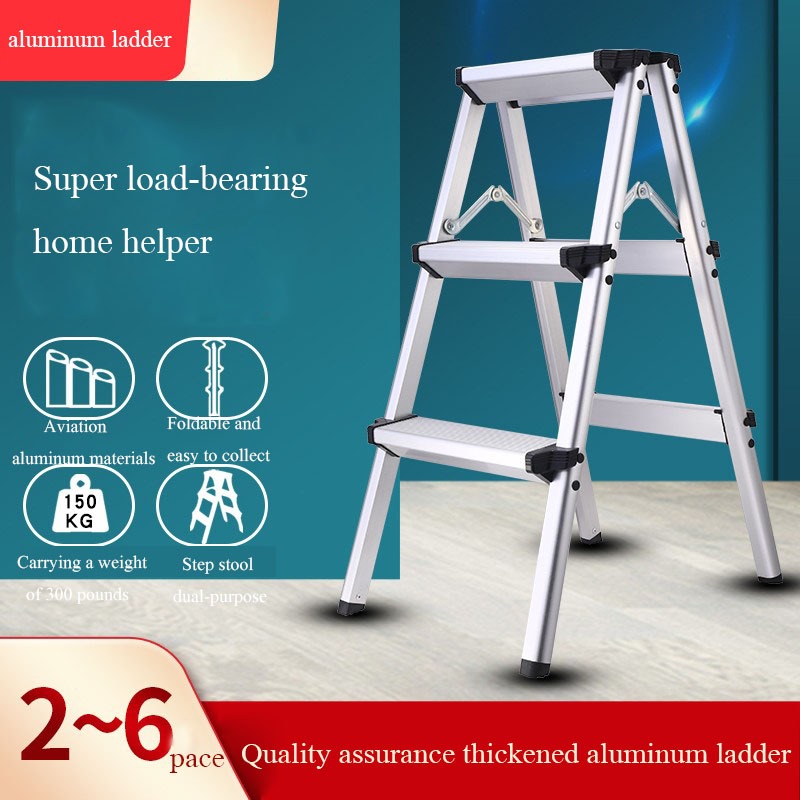 3 Step Stool Folding Ladder Anti Slip Safety Aluminium Ladder 150KG ...