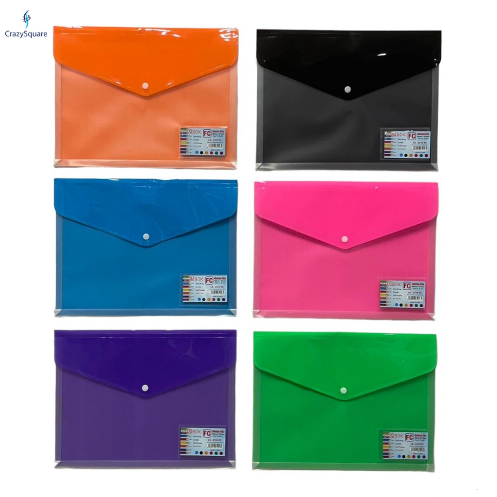 CSQUARE FC Expanding Plastic Envelope for School and Office Use LK-2319 ...