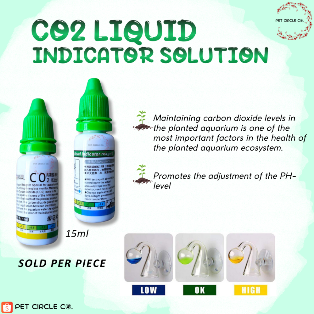 Aquarium CO2 Indicator Solution Fish Tank Liquid Test CO2 Glass Drop ...