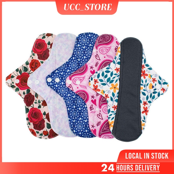 Reusable Bamboo Charcoal Sanitary Pads Health Washable Feminina ...