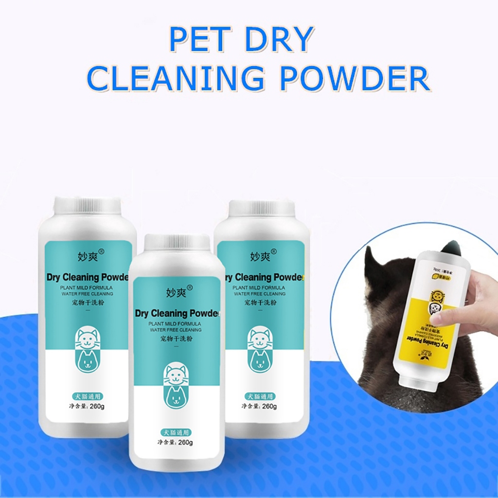 Pet Dry Cleaning Powder Anti-Tick and Flea Dry Shampoo Powder 260g For ...