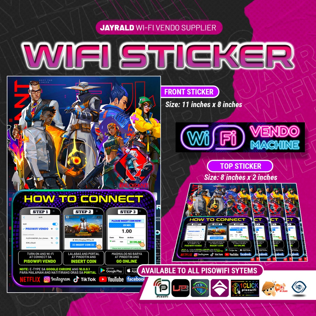 VALORANT DESIGN PISOWIFI STICKER | Shopee Philippines