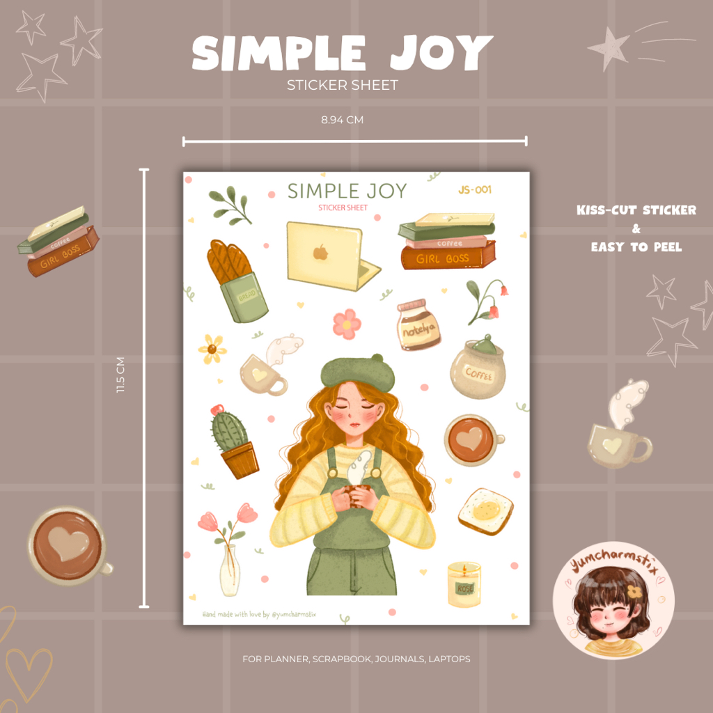Simple Joy Sticker Sheet, Planner Sticker, Deco Sticker Sheet I ...