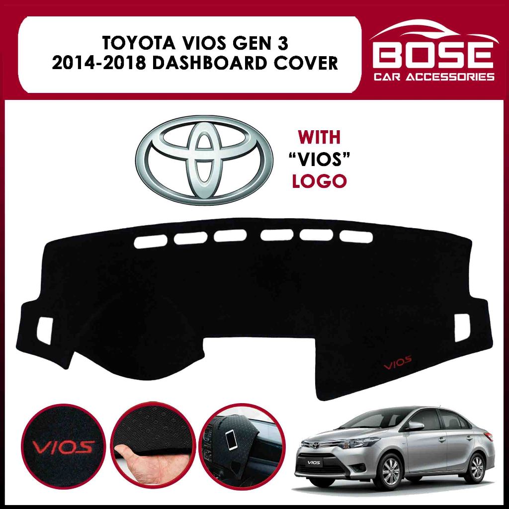 Dashboard Cover Toyota Vios Superman 2014 - 2018 Gen3 Non Slip Anti UV ...