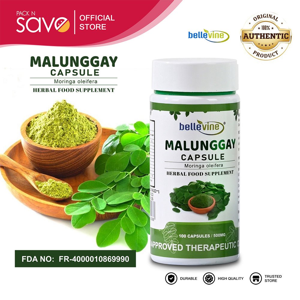 PNS Authentic Malunggay Capsules, 500mg, 100 Capsules | Shopee Philippines